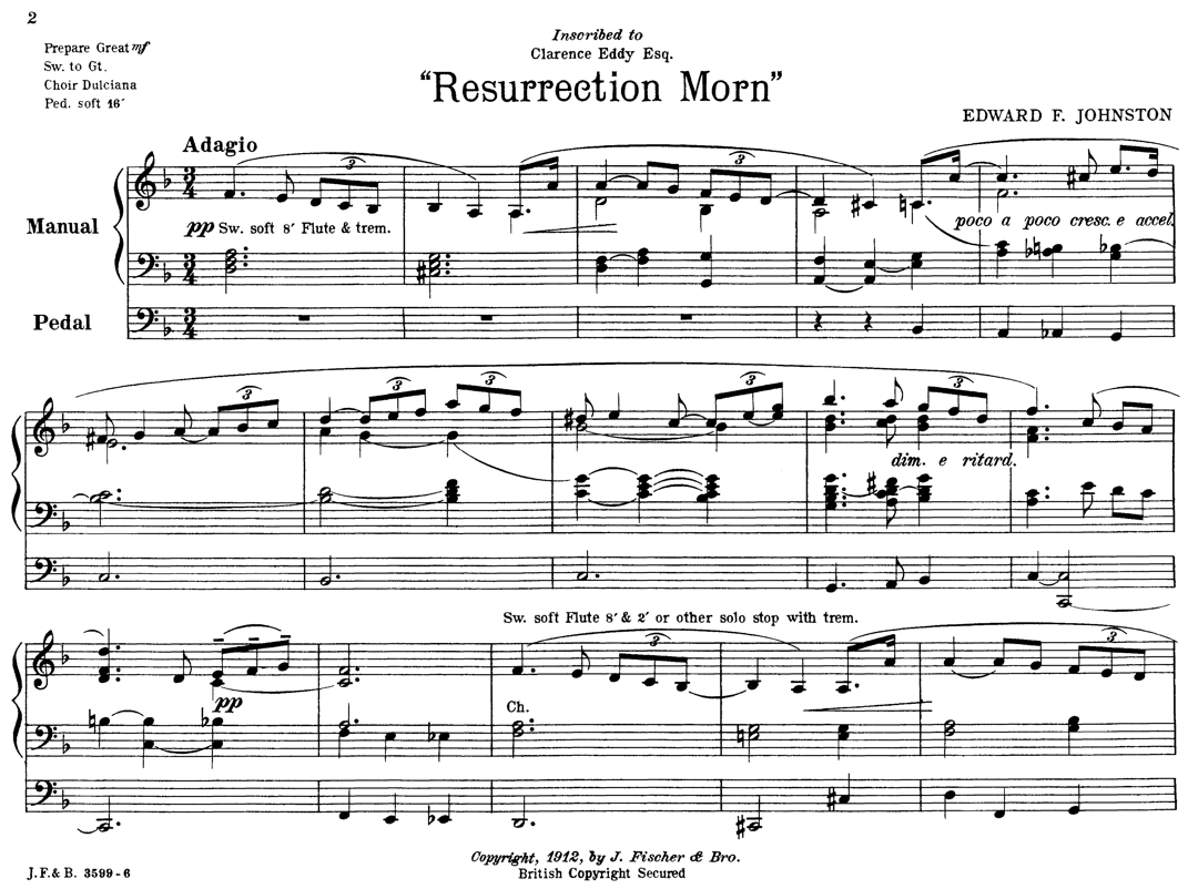 Resurrection Morn, Christ the Lord is Ris'n Today, by Edward F Johnston ...