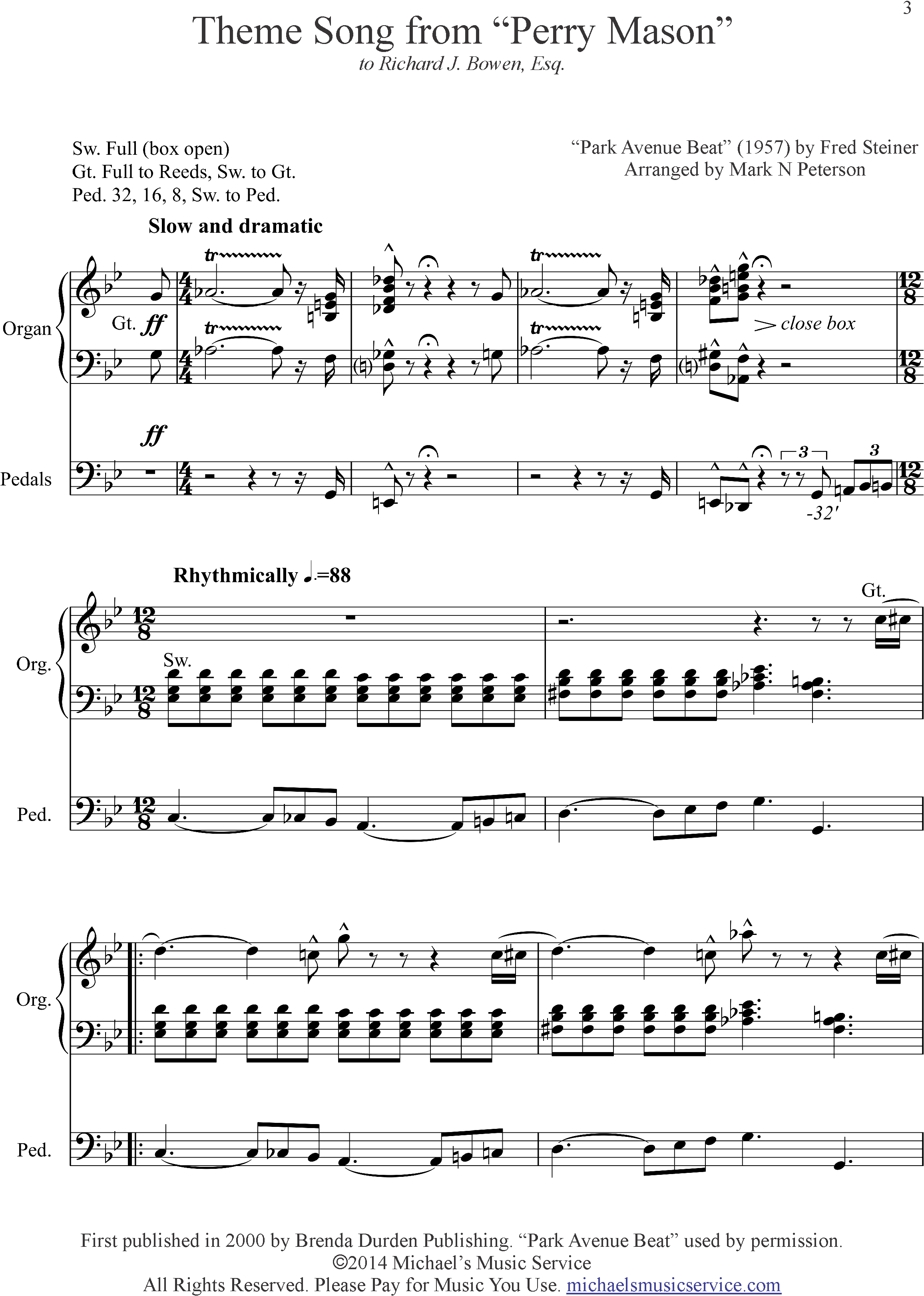 Television Theme Trio: Perry Mason, Mission Impossible, The Munsters ...